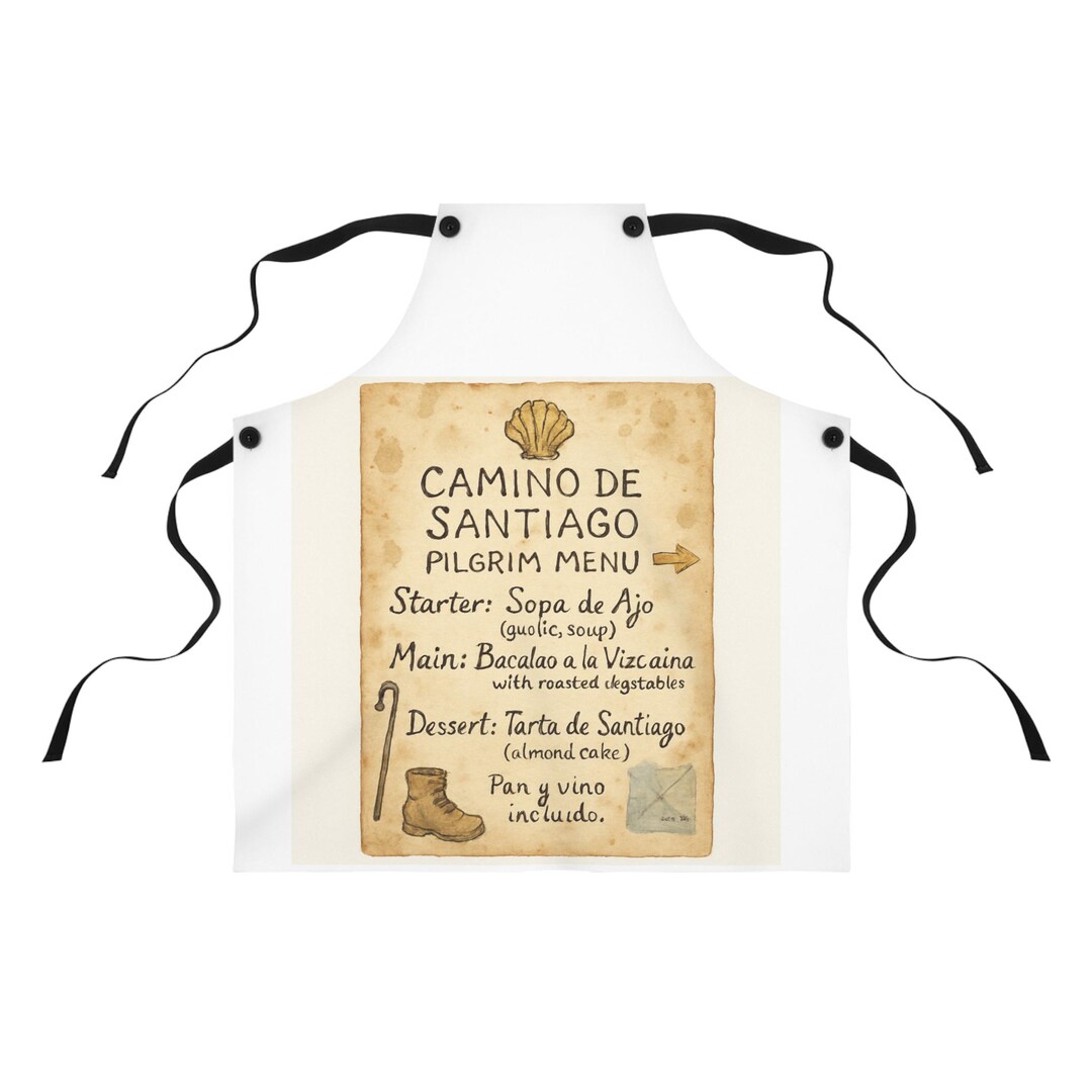 Camino De Santiago Pilgrim Menu Apron, Culinary Gift - Etsy
