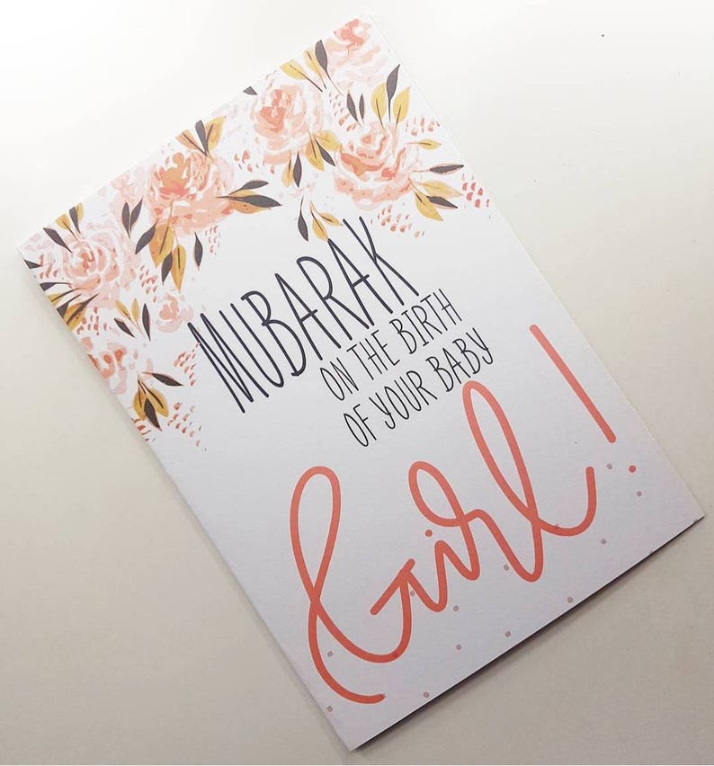 Islamic Baby Greetings Card for Boy OR Girl! Islamic Gift - Etsy