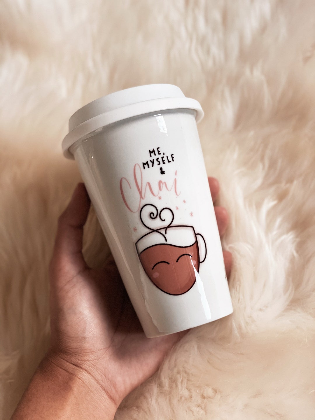 Chai Ceramic Travel Mug With Silicone Lid Gift - Etsy