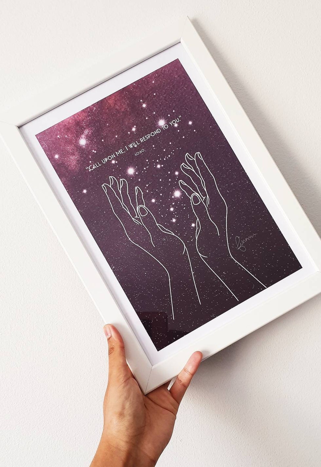 Starry Galaxy Praying Hands Print With Qur'anic Verse Islamic Gift - Etsy