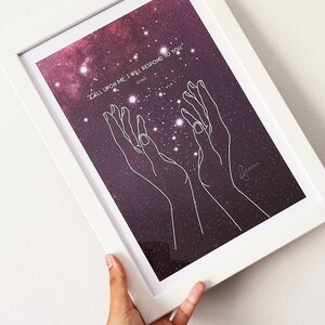 Starry Galaxy Praying Hands Print With Qur'anic Verse Islamic Gift - Etsy