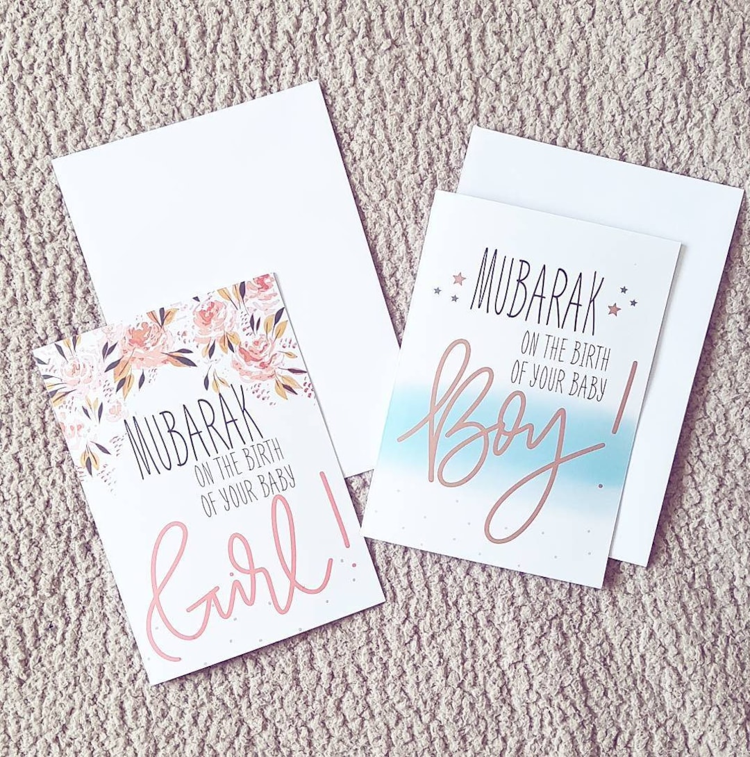 Islamic Baby Greetings Card for Boy OR Girl! Islamic Gift - Etsy
