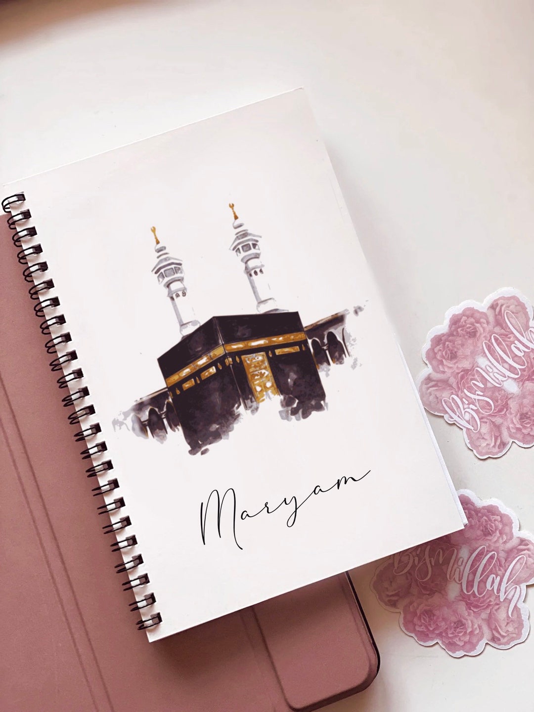 Lined Hardback Kabah Islamic Hajj Umrah Personalised Journal A5 Spiral ...
