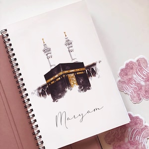 Lined Hardback Kabah Islamic Hajj Umrah Personalised Journal A5 Spiral ...