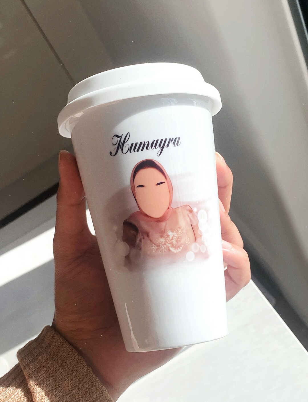 Customised Faceless Illustrated Portrait Travel Mug With - Etsy