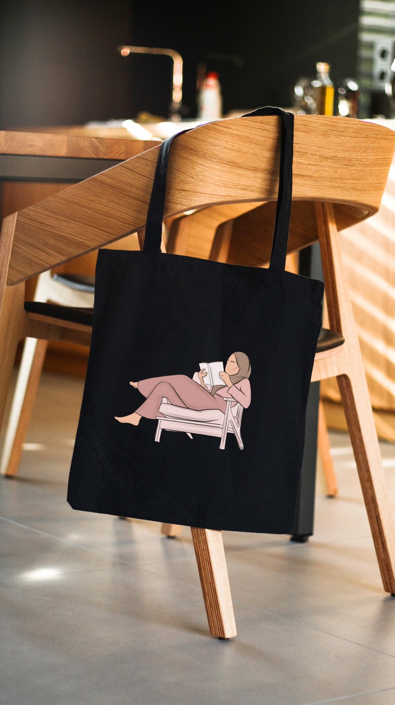 Bookish Hijabi Black Tote Bag Islamic Gift - Etsy
