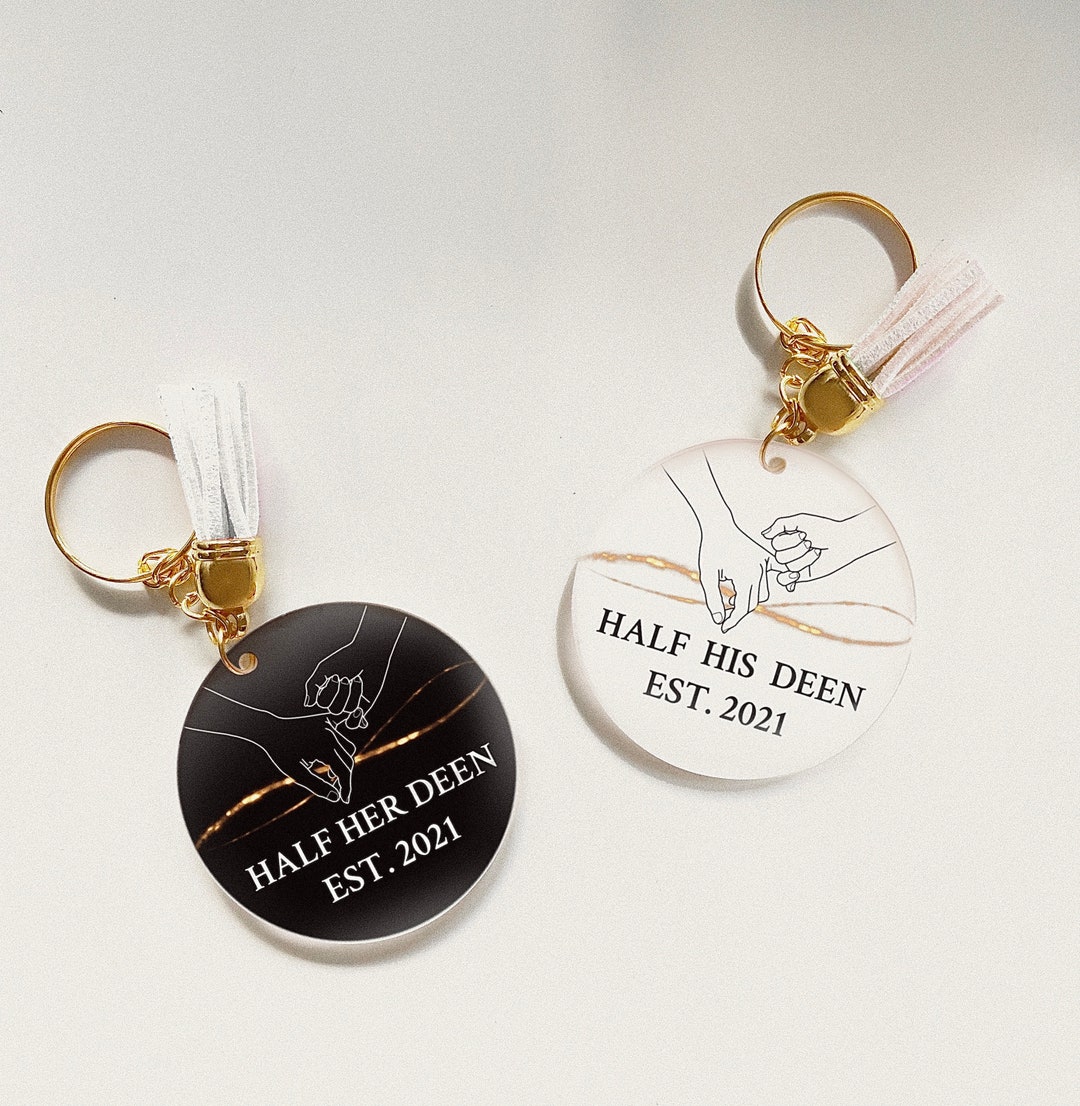 Islamic Couples Personalised Set of 2 Keychains Islamic Gift ,nikkah ...