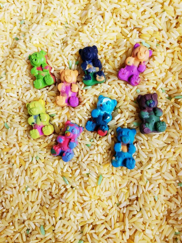 Recycled Bear Crayon Set / Set of 9 Bears - Etsy