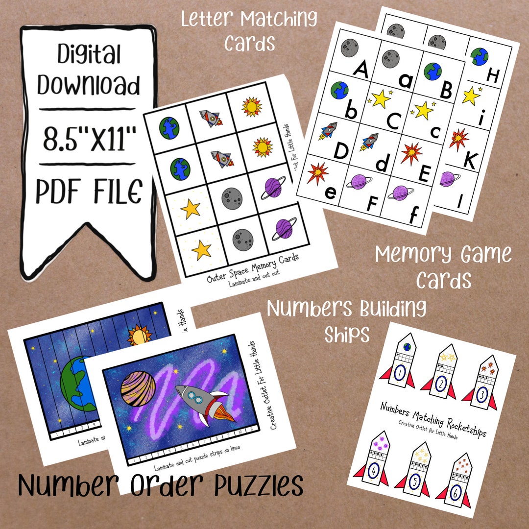 Outer Space Educational Pack / Digital Download/ Alphabet Match ...