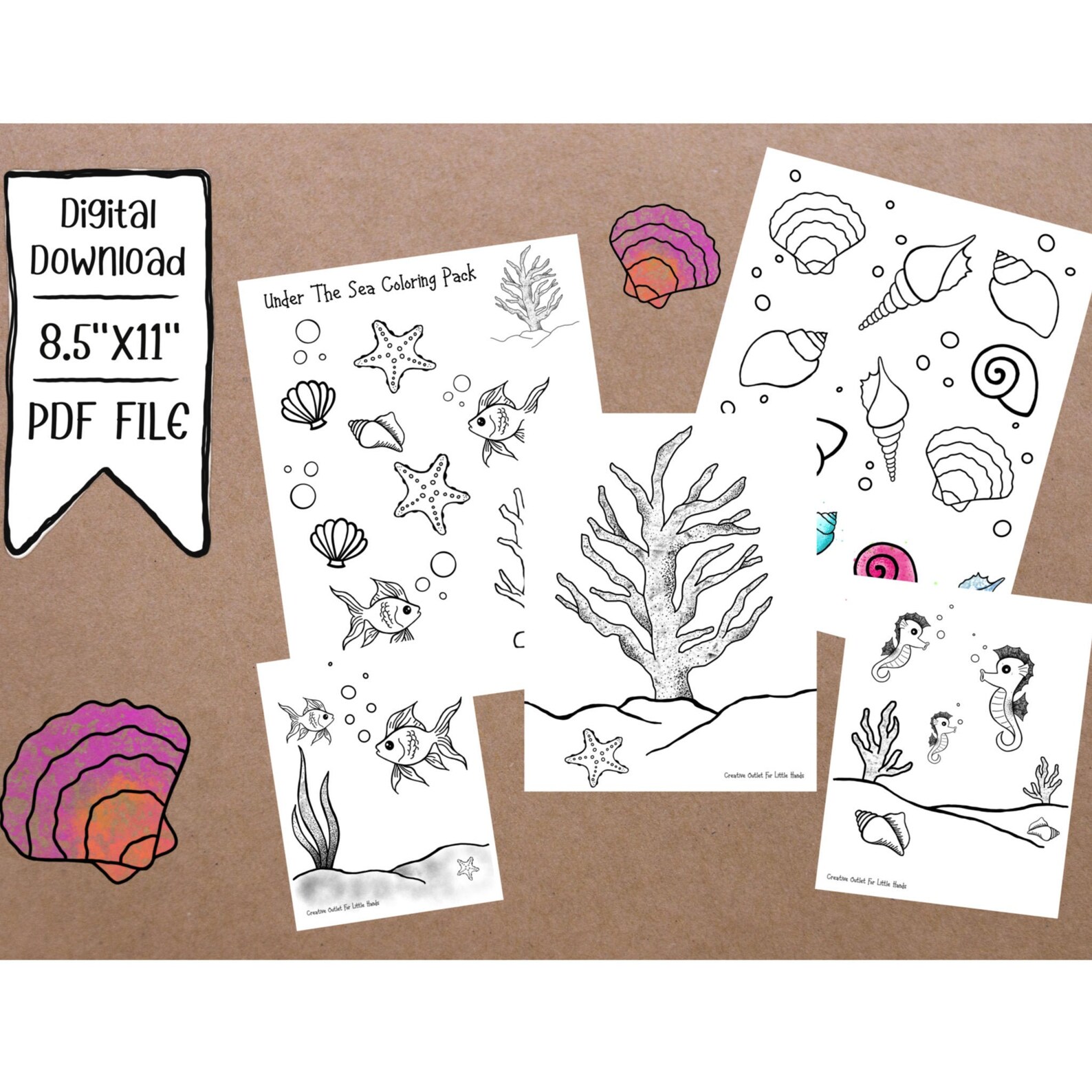 Under the Sea Coloring Pages Pack / Digital Download/ Ocean - Etsy