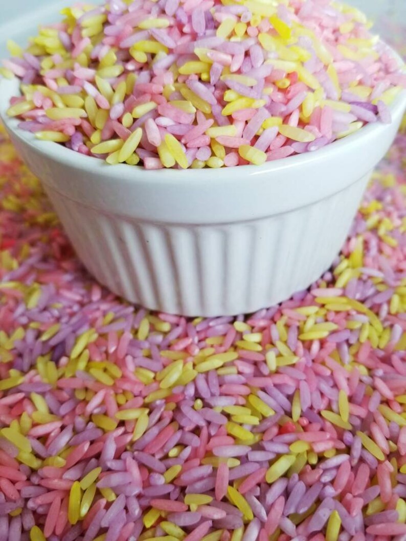Purple, Pink, and Green Sensory Bin Rice / 4 Cups of Sensory Bin Rice ...