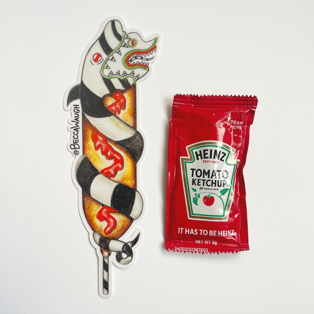 Sandworm Dog, Corn Dog Art Sticker - Etsy