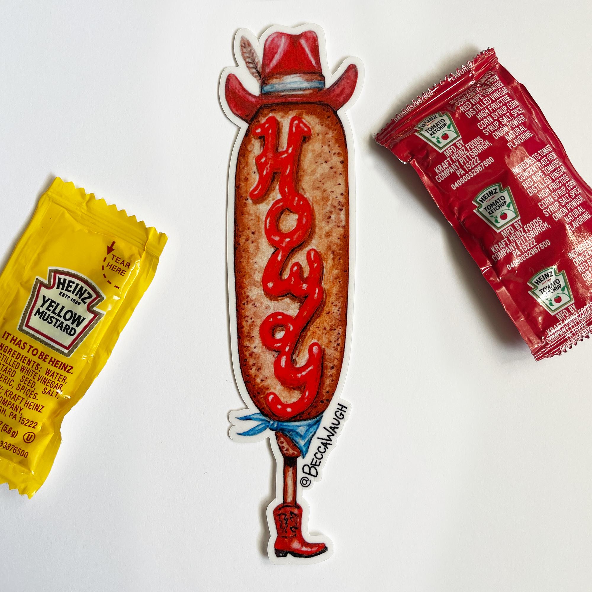 Howdy Dog, Corn Dog Art Sticker - Etsy