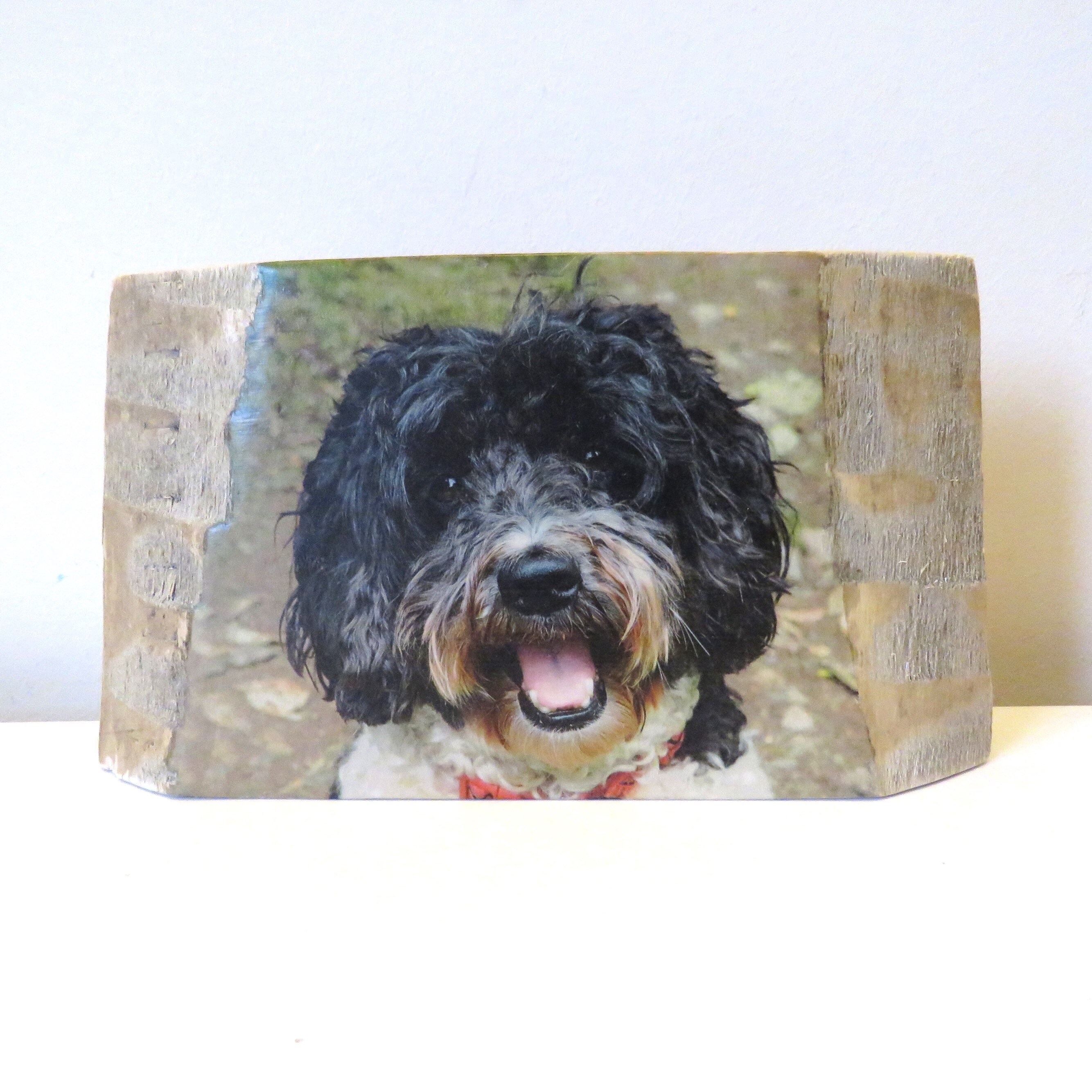 Personalised Wooden Photo Block Natural Edged Handmade Your | Etsy