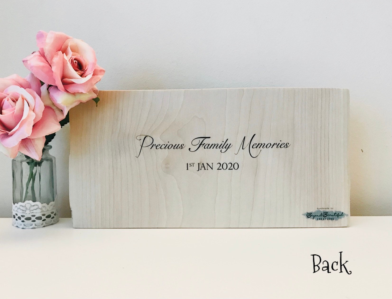 Personalised Wooden Photo Block Natural Edged Handmade Your | Etsy