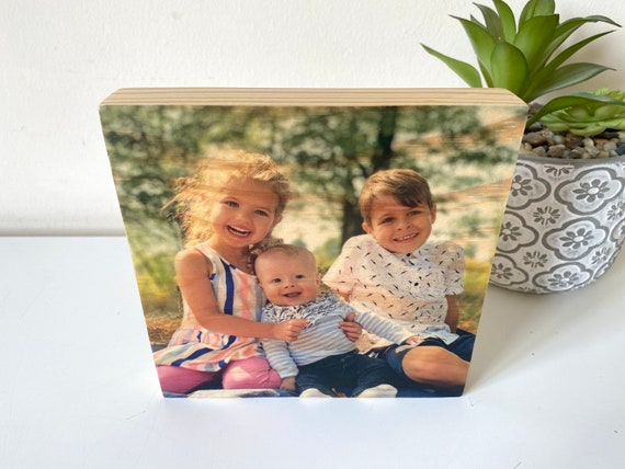 Personalised Wooden Photo Block Handmade Your Photo on Wood - Etsy