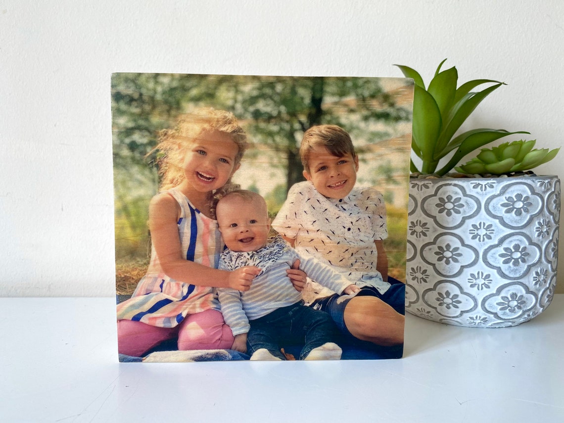 Personalised Wooden Photo Block Handmade Your Photo on Wood - Etsy