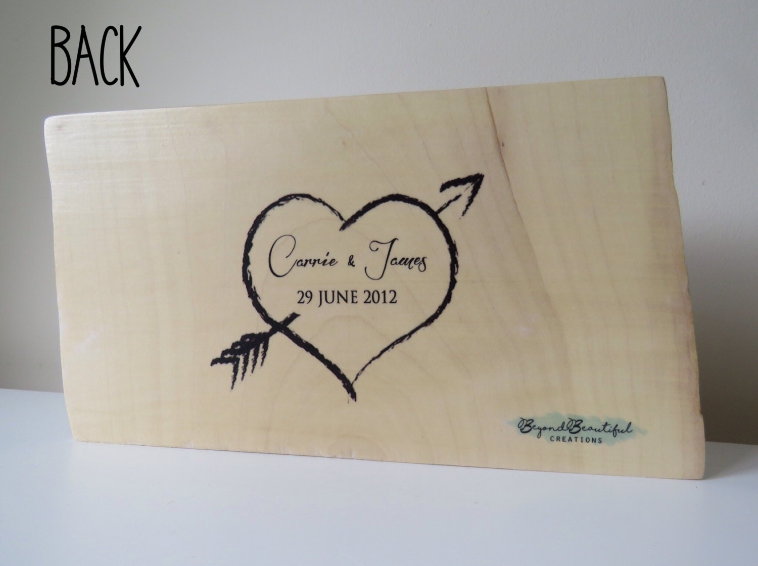 Personalised Wooden Photo Block Natural Edged Handmade Your | Etsy