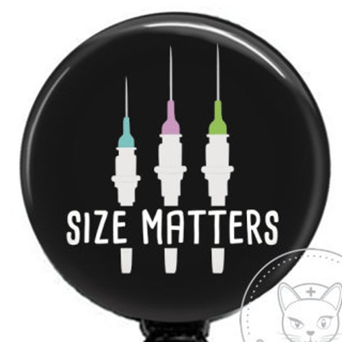 Size Matters Badge Reel IV Nurse Snarkynurses Cute Badge - Etsy