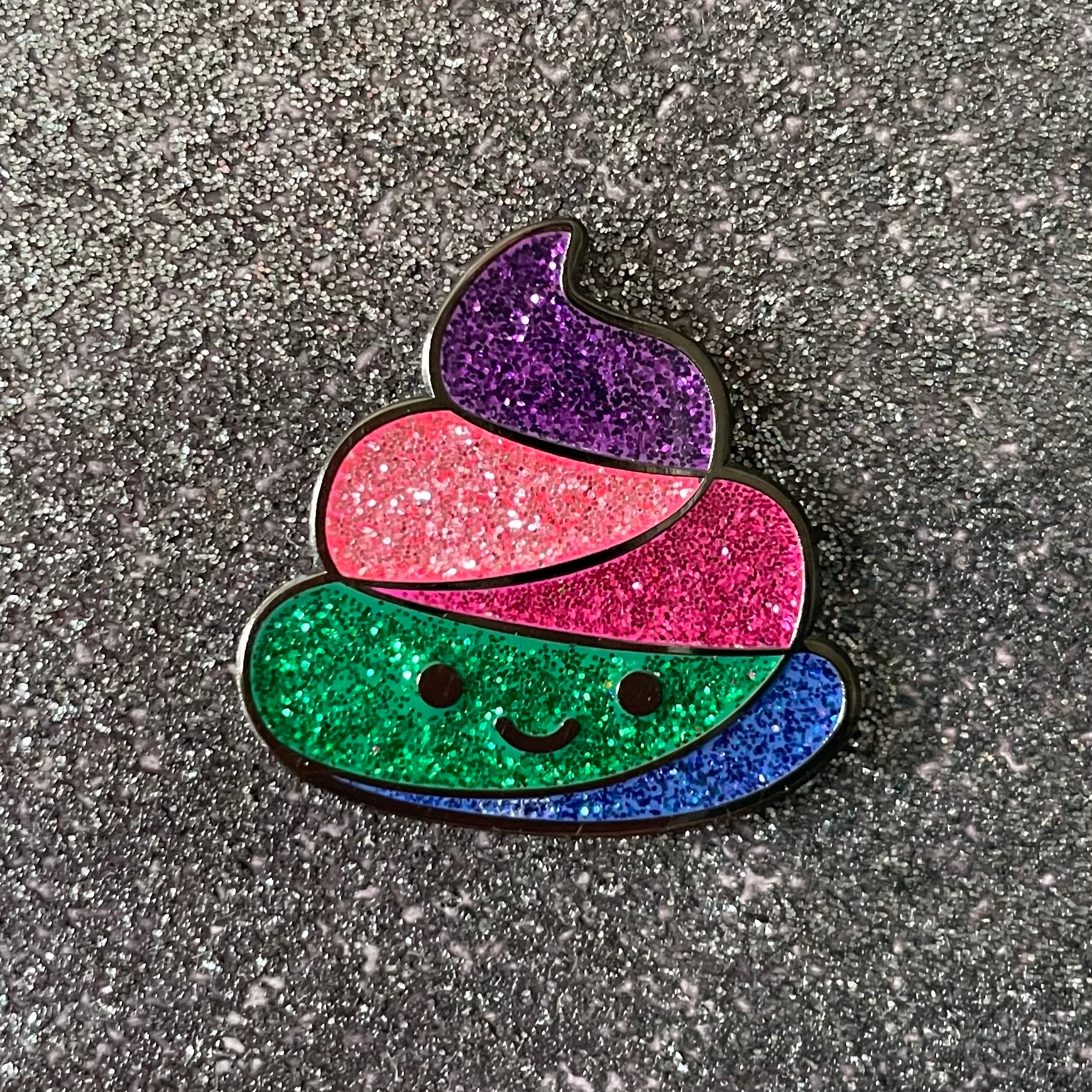 Rainbow Glitter Poo Pin Snarkynurses Nurse Pin Cute Pin - Etsy