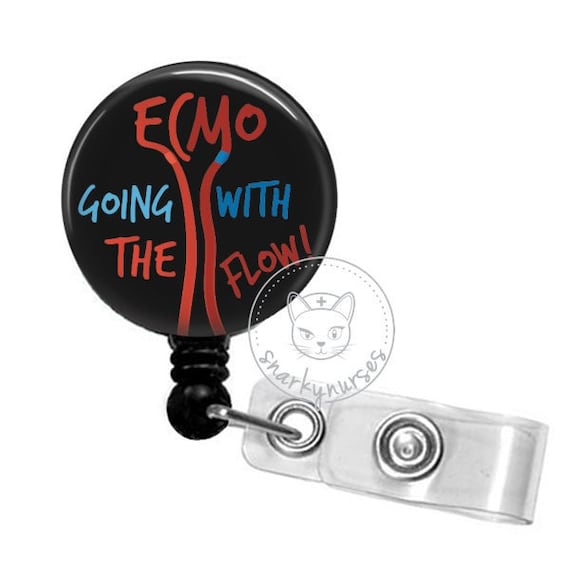 ECMO Going With the Flow Badge Reel Funny Snarkynurses - Etsy
