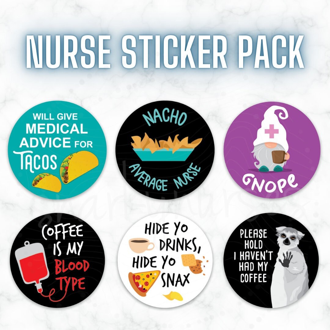 Nurse Sticker Pack | Funny Nurse Water Bottle Stickers | Nursing ...