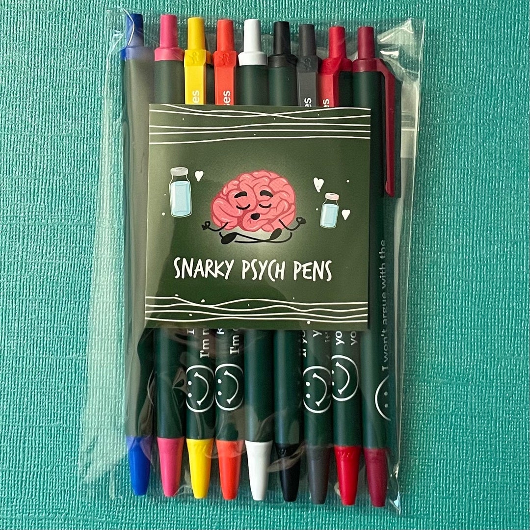 Snarky Nurse Pen Set: Psychiatric Humor (black Ink, 9 Pack) - Etsy