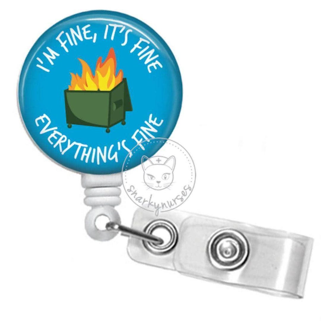 Dumpster Fire Badge Reel: Funny Retractable ID Holder - Etsy