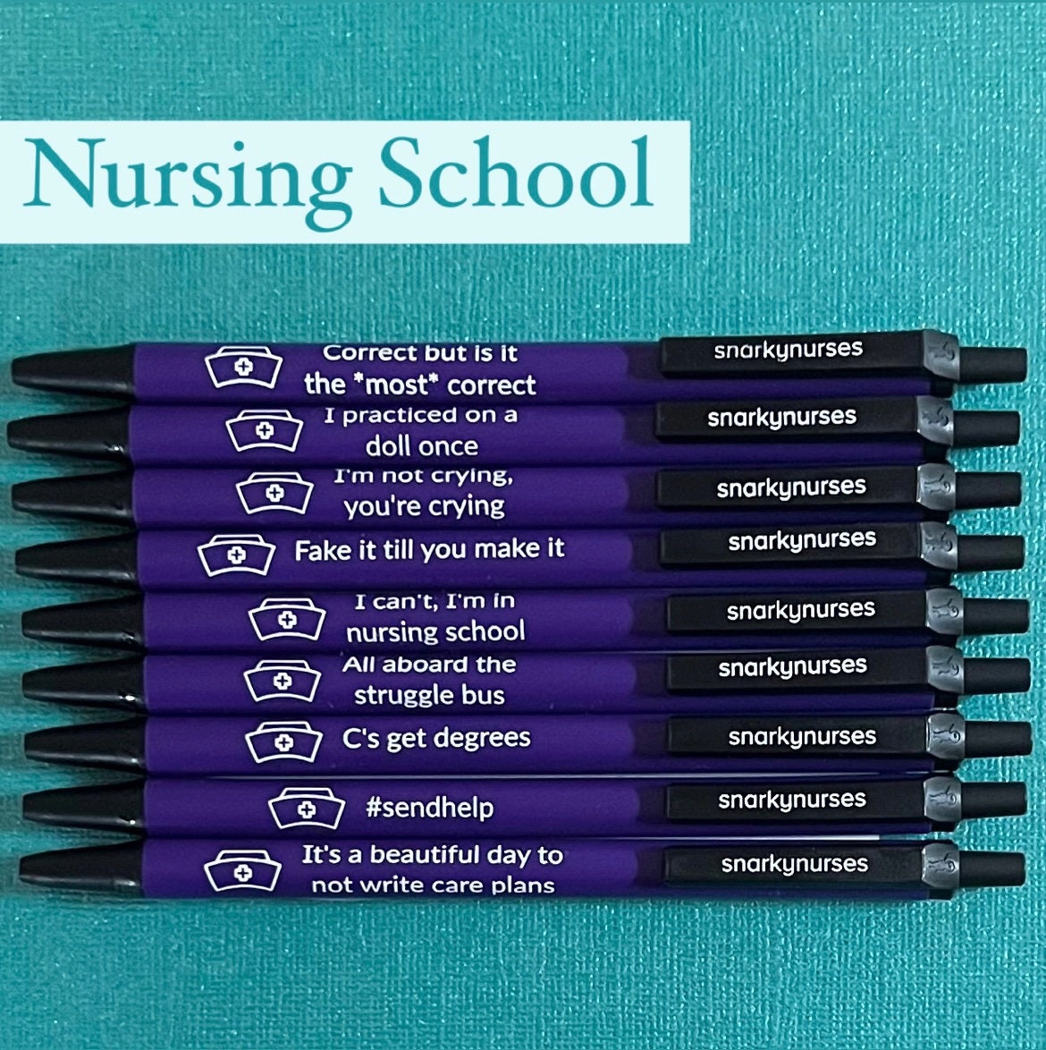 Nursing School Snarky Pens Black Ink Pens for Student Nurses - Etsy