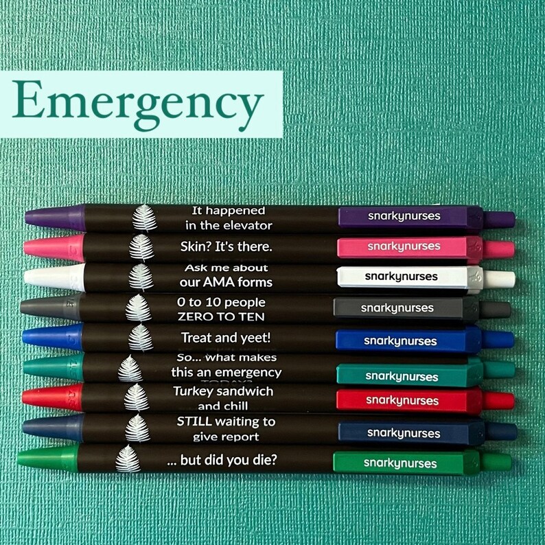 Snarky Pens Black ink pens for Nurses CNAs Nurse | Etsy