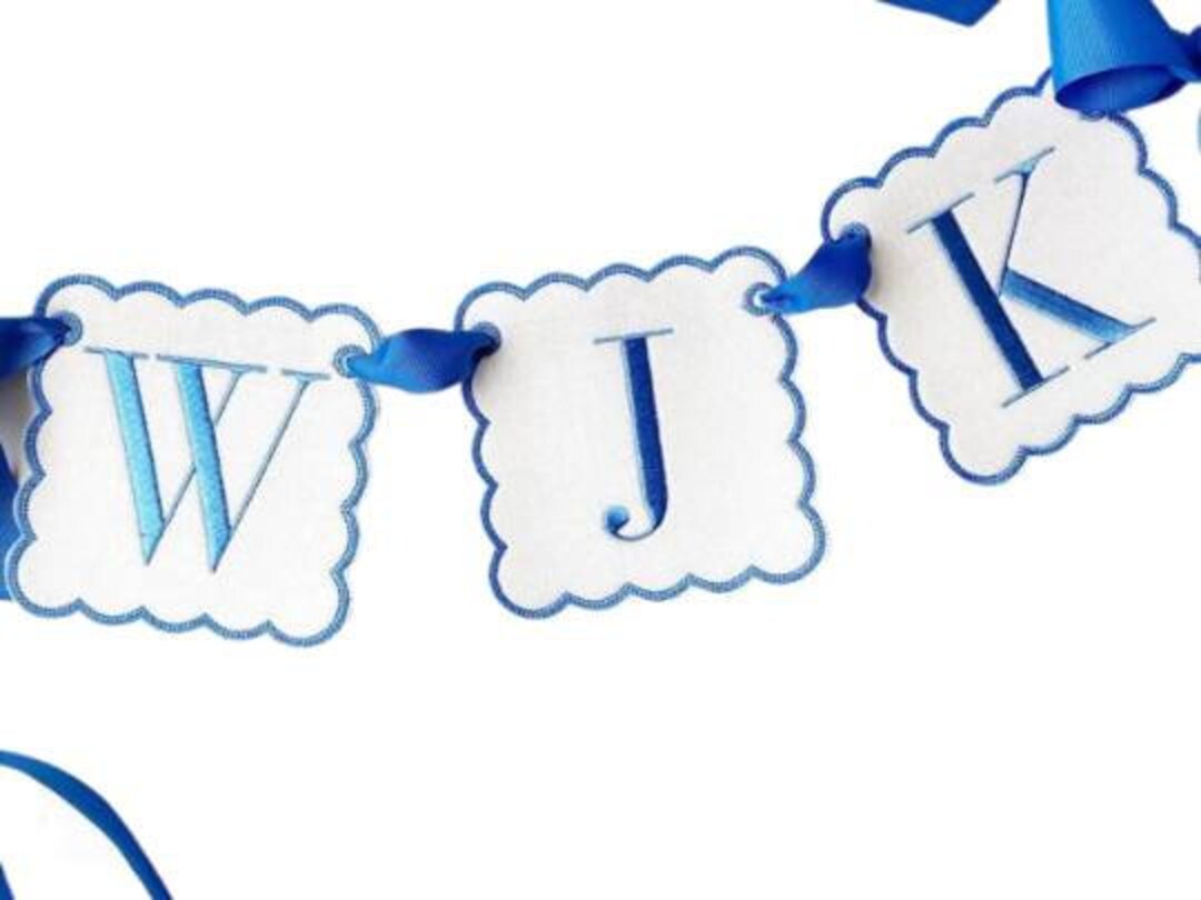 Classic White Personalized Banner Custom Name Banner Custom Monogram ...