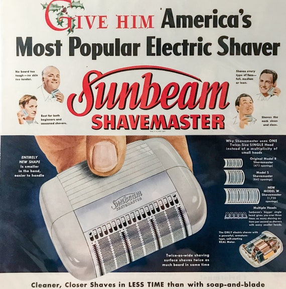 Sunbeam Shavemaster Vintage Advertisement | Etsy