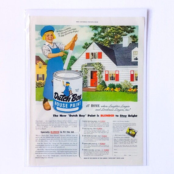 Vintage Dutch Boy Paint Vintage 1945 Dutch Boy House Paint Full Page