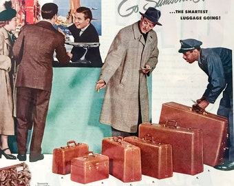 Vintage 1950s Samsonite Luggage Print Ad - Etsy