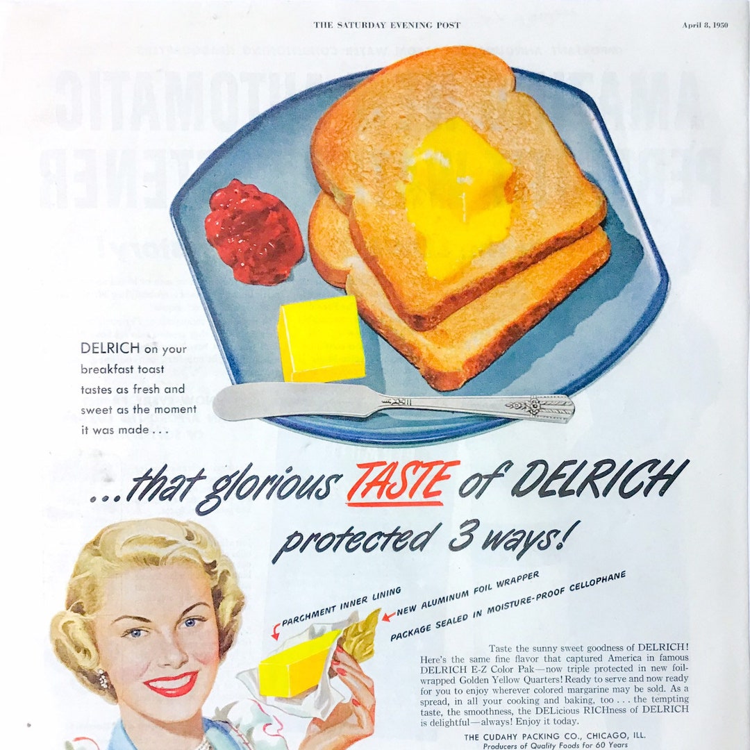 Delrich Margarine - Vintage Advertisement - Etsy