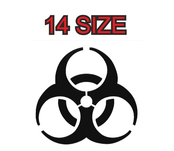 Embroidery Design Biohazard Symbol Multiple Size Patch Instant - Etsy