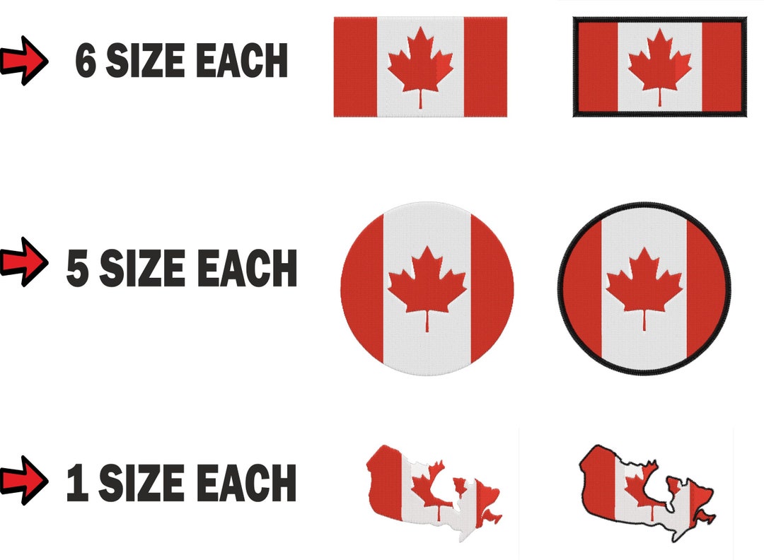 Multiple Size Embroidery Machine Flag Banner Canada Canadian Country ...