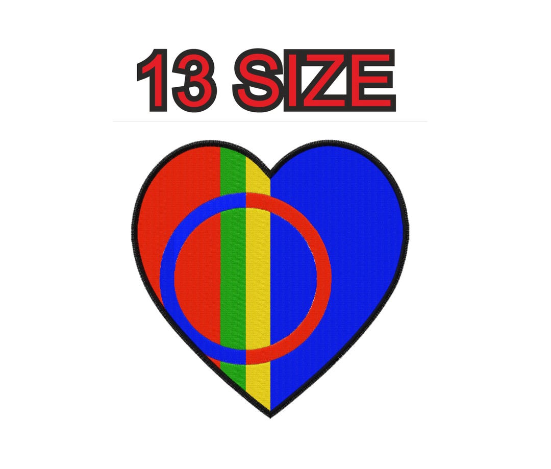 Embroidery Design Flag Sami Sapmi Lapland Heart Country Multiple Size ...