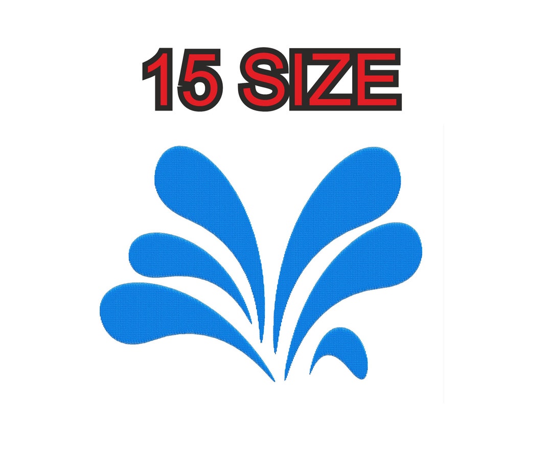 Embroidery Design Water Splashes Multiple Size Silhouette Patch Instant ...
