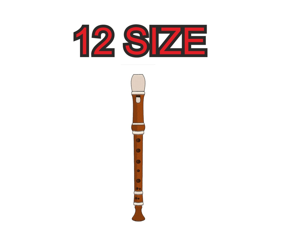 Embroidery Design Flute Musical Instrument Multiple Size Embroidery ...