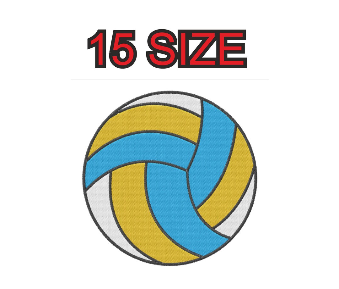 Embroidery Design Volleyball Fill Volley Ball Multiple Size Silhouette ...