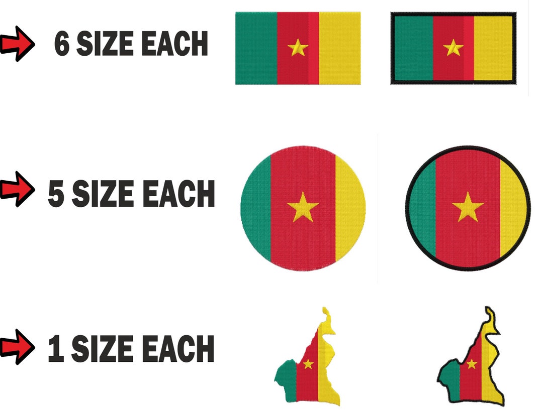 Multiple Size Embroidery Machine Flag Banner Cameroon Cameroun Country ...