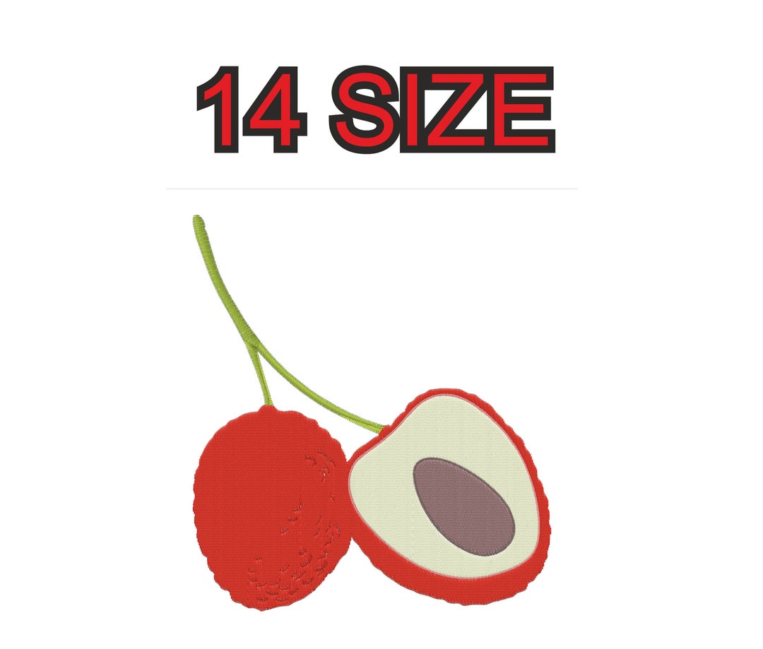 Embroidery Design Lychees Litchi Multiple Size Silhouette Patch Instant ...