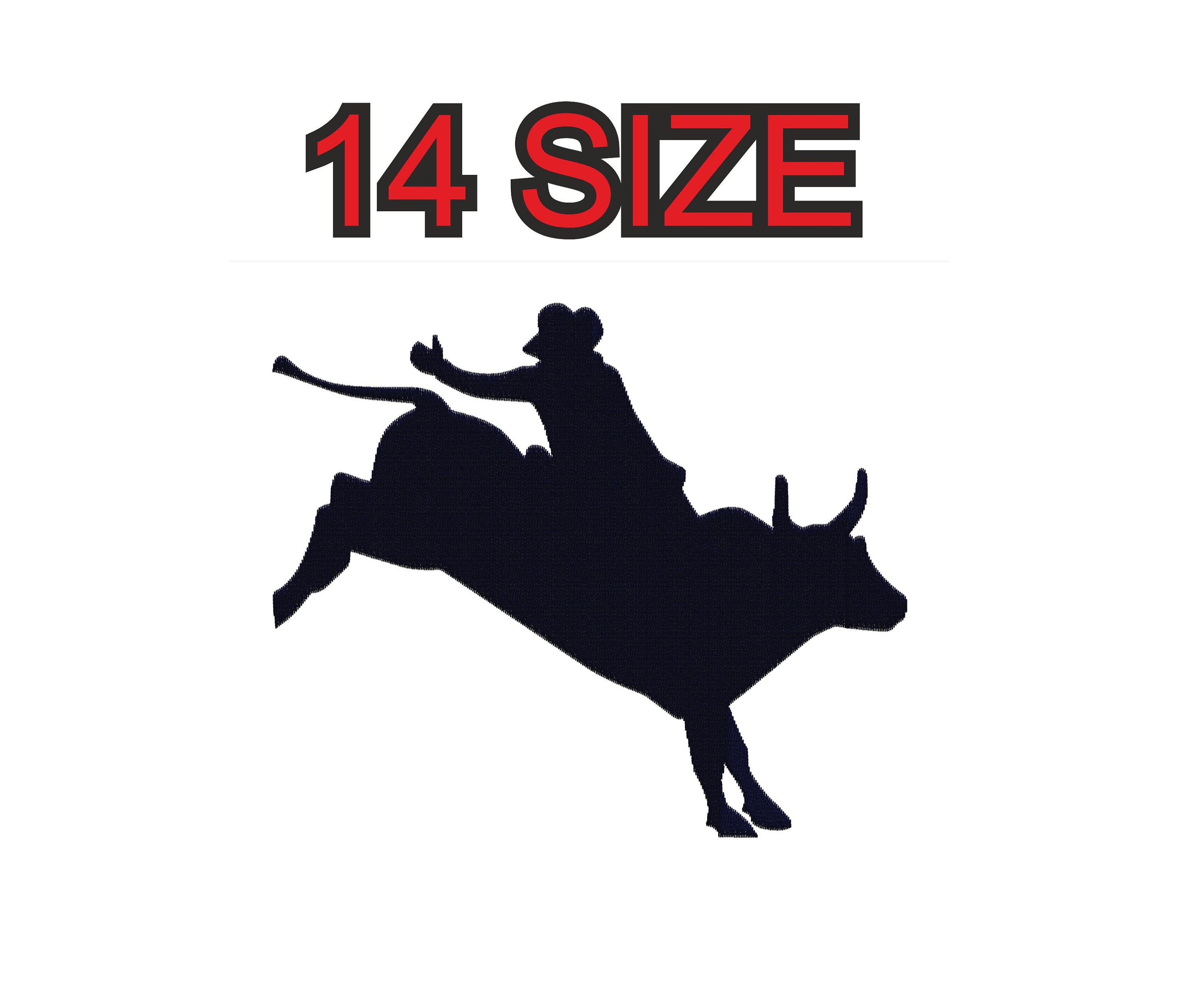Silueta De Toro Corcoveando Bordado A Máquina De Calavera De Vaca