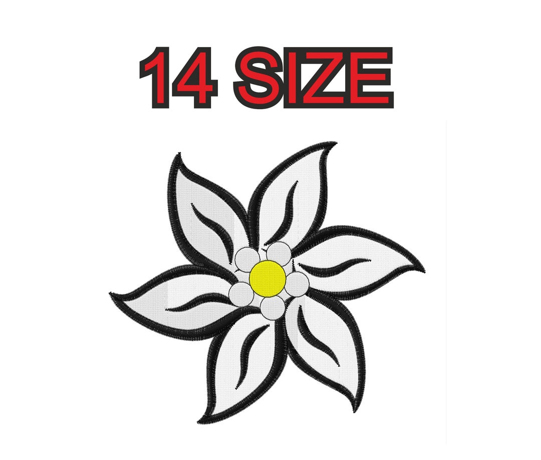 Embroidery Design Flower Edelweiss Mountain Multiple Size Embroidery ...