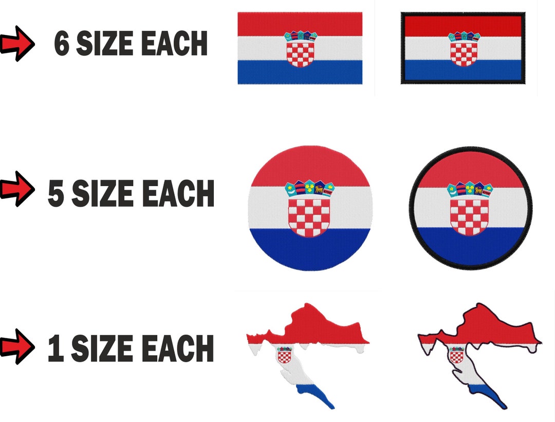 Multiple Size Embroidery Machine Flag Banner Croatia Croatian Country ...