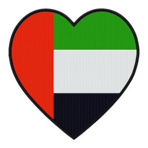 Embroidery Design Flag United Arab Emirates Uae Heart Country Multiple ...