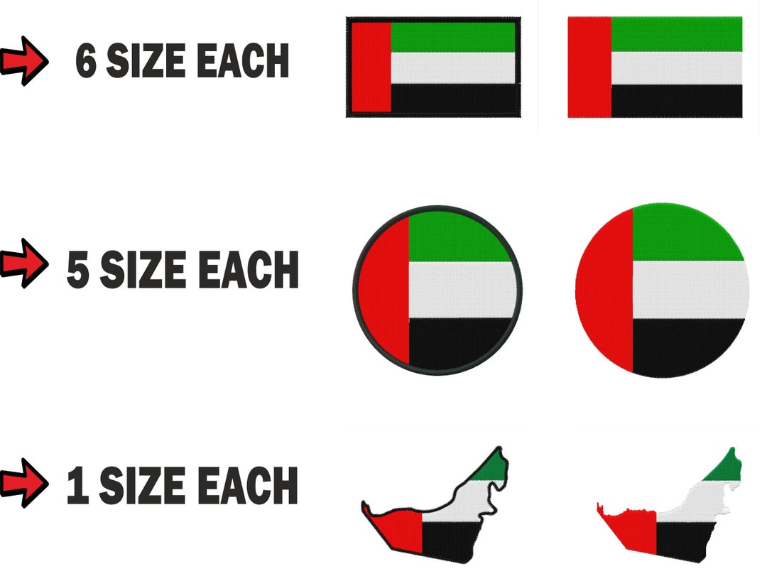 Multiple Size Embroidery Machine Flag Banner United Arab Emirates Eau ...