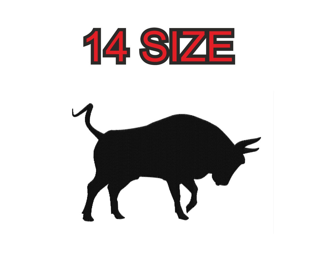Embroidery Design Bull Cow Multiple Size Silhouette Patch Instant ...