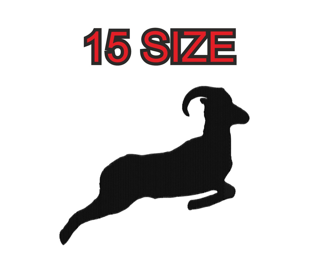 Embroidery Design Goat Alpine Chamois Antelope Multiple Size Silhouette ...